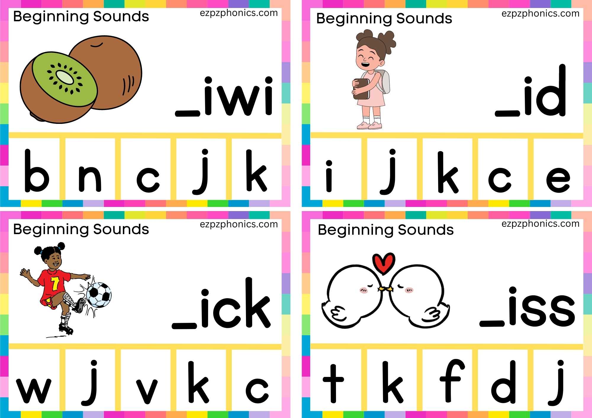 Letter K Finish The Word And Clip The Correct Letter Group 2 - ezpzphonics.com